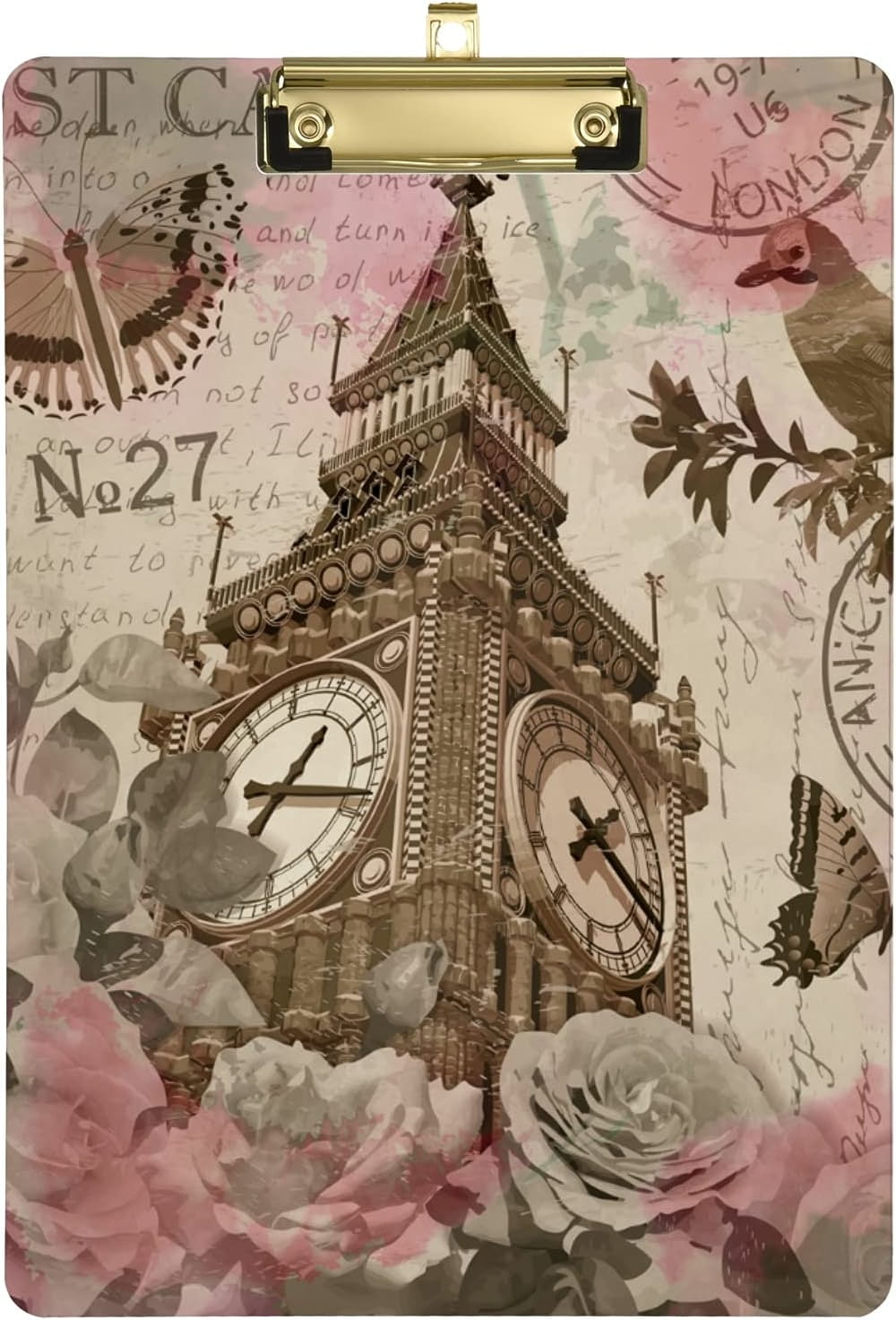 FMSHPON Big Ben Clipboard Hardboard Wood Nursing Clip Board and Pull ...
