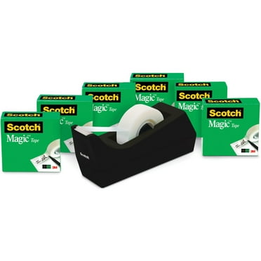Scotch Magic Tape Value Pack, 3/4"x 1000", 6 Rolls & 1 Black Dispenser ...