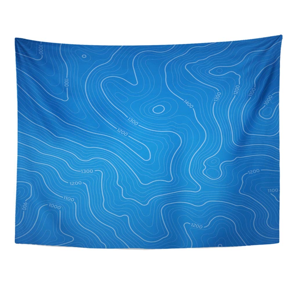 UFAEZU Map Blue Topographic Pattern with Isolines Ocean Topography ...