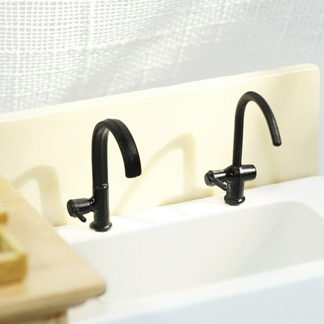 Hesroicy 1/12 Dollhouse Mini Faucet Model Toy Doll Room Desk Decor ...