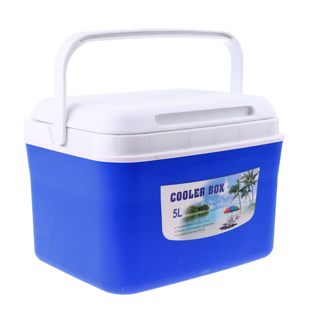 Durable 5L Blue BBQ Picnic Cooler Box for Keeping Drinks Food Warm/Cold ...