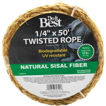 Golberg | 100% Natural White Twisted Cotton Rope (1 Inch, 10 FT ...