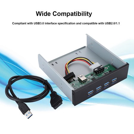 Peahefy 5.25 Inch 19PIN to USB3.0 CD Driver 4 Port HUB Front Panel CD ...