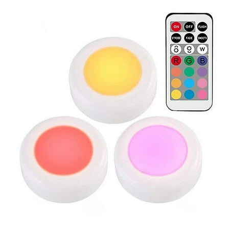 13 Colors Led Under Cabinet Light Rgb Wireless Led Puck Light Remote ...
