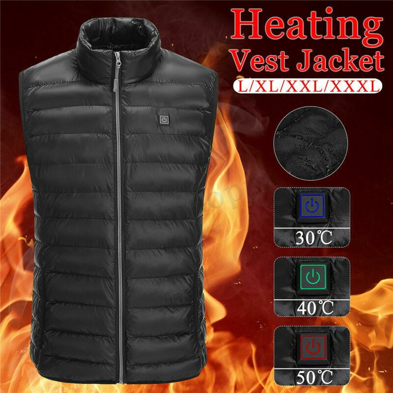 Electric Lightweight Vest Heated Cloth Jacket USB Thermal Warm Heated ...