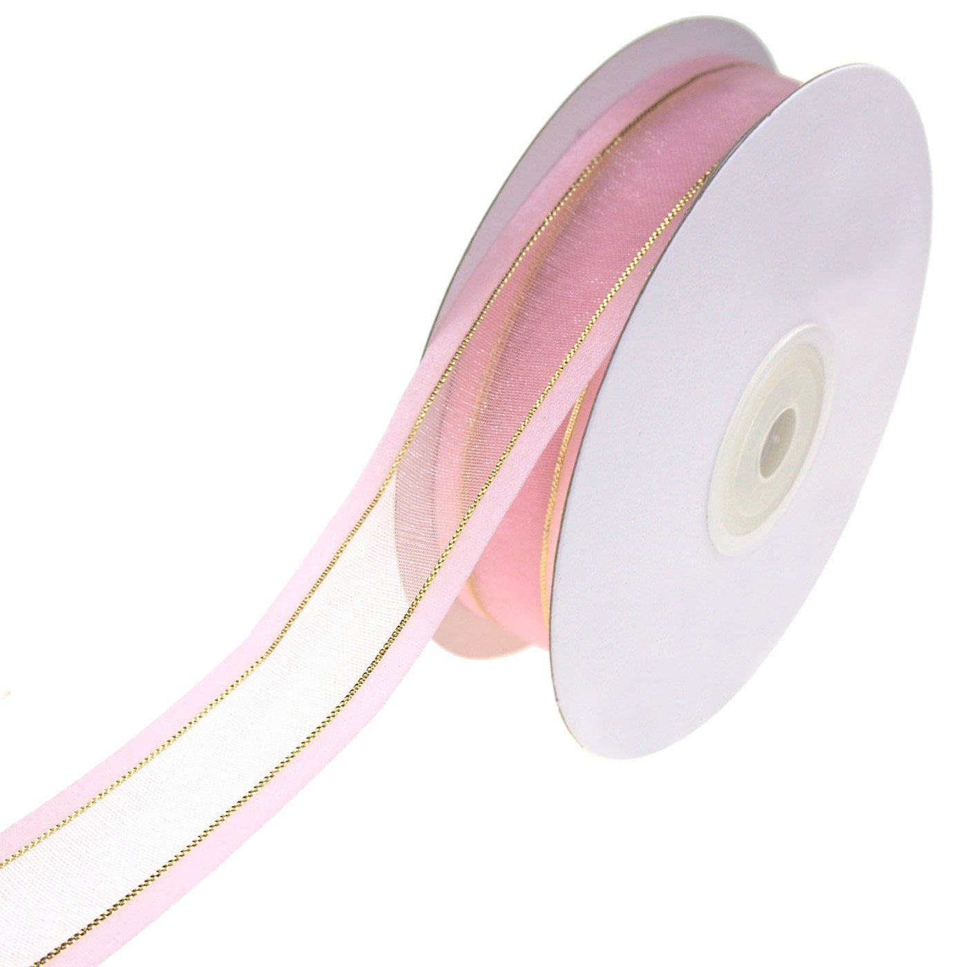 Gold-Lined Satin Edge Organza Ribbon, Light Pink, 7/8-Inch, 25-Yard ...