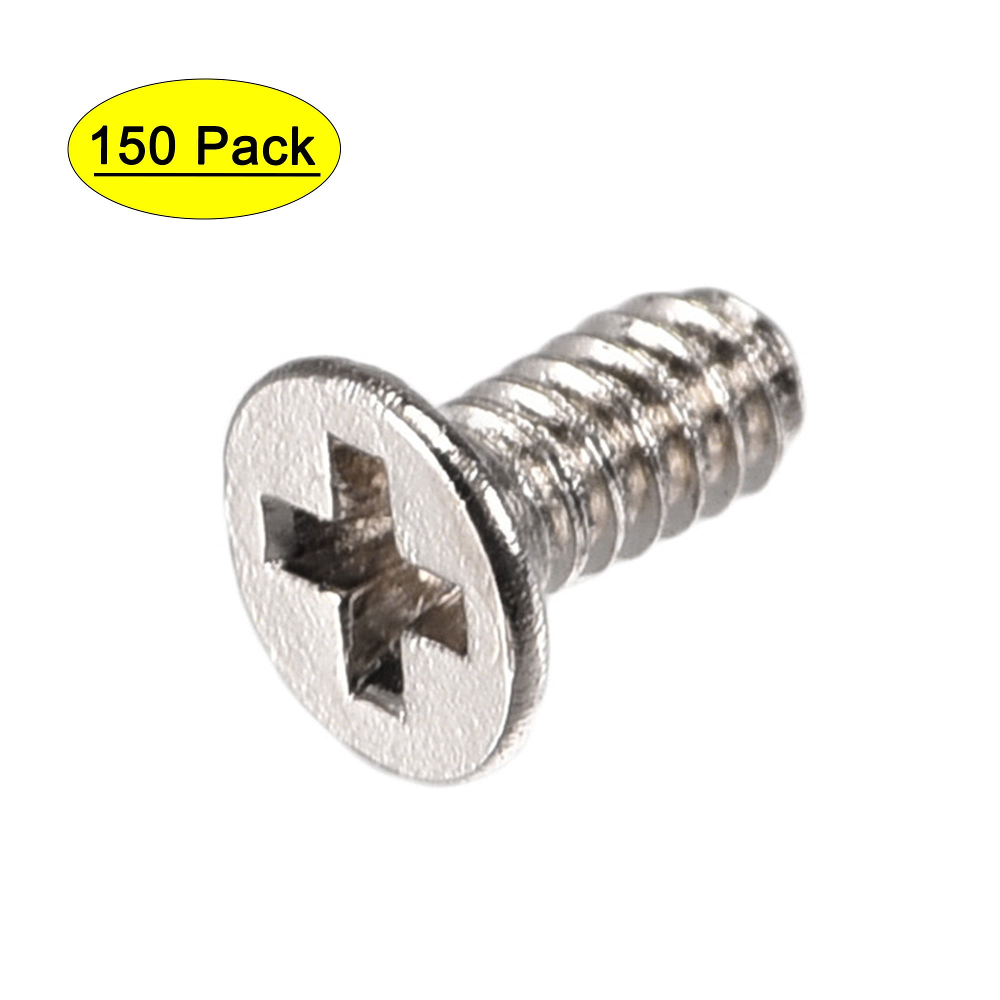 Uxcell M1.6 x 3mm Silver Tone Phillips Screw Fastener Nickel Plated 150 ...