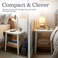 Alaterre Furniture Calais 2-Tier Side Table with Woven Storage Shelf ...
