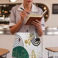 Bohemian Style Half Waist Apron Abstract Art Short Waiter Aprons with 3 ...