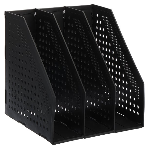 Uxcell Collapsible Magazine File Holder, 3 Vertical Compartments Sturdy ...