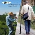 Portable Cane Seat Folding Walking Cane for Men & Women Sturdy Tripod ...