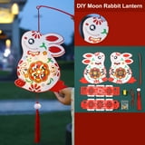 SUSUchens Chinese Style DIY Lantern Kit Handmade Red White Rabbit LED ...
