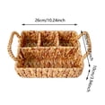 3 Section Rectangular Wicker Divided Storage Basket, Natural Water ...