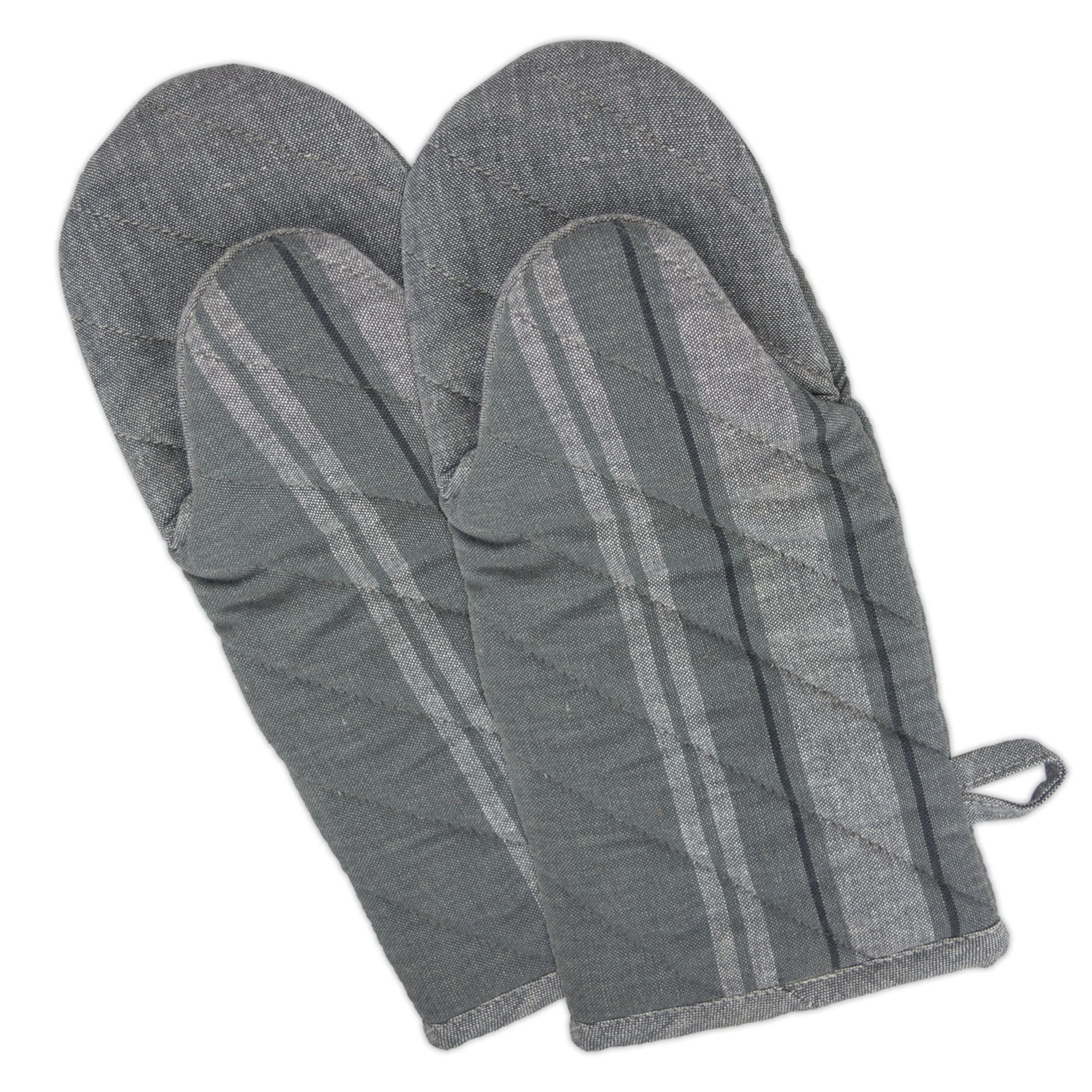 Design Imports Gray Chambray French Stripe Oven Mitt Set of 2 - Walmart.com
