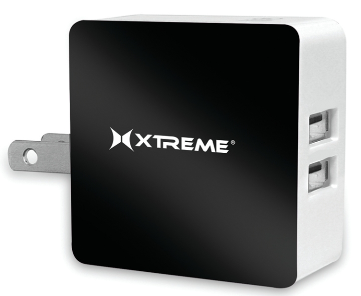 Xtreme XT-XHC80108BWW 2 Port 2.1 Amp Home Charger - Black with White ...