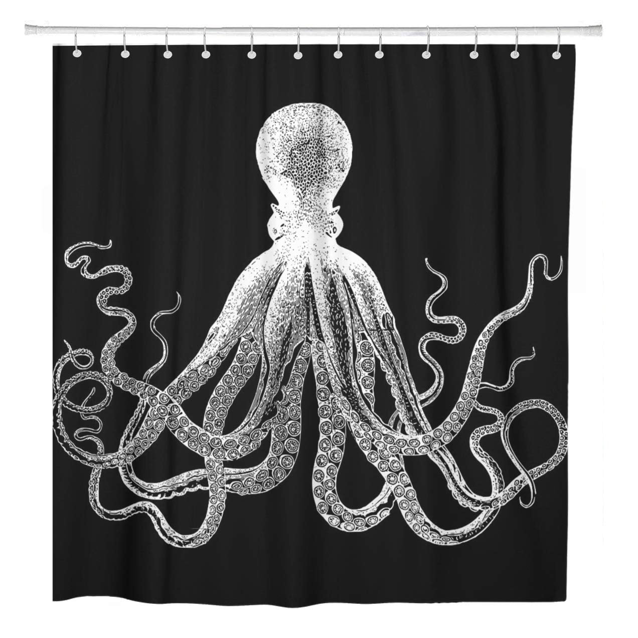 SUTTOM White Black Kraken Octopus Vintage Sea Ocean Squid Cthulhu ...
