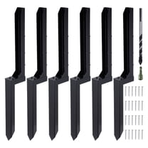 6pc Black Fence Post Support Spikes - 32" Heavy Steel Anchors to ...