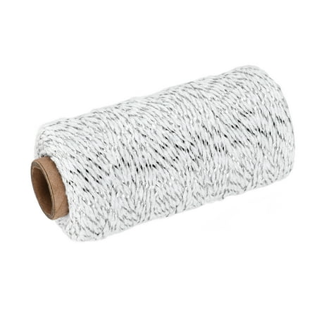Twine Packing String Wrapping Cotton Twine 100M Silver Tone and White ...