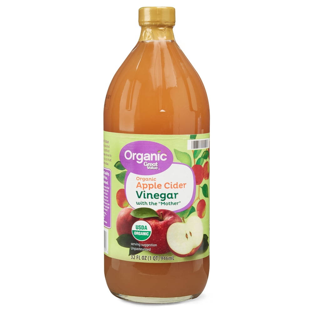 Great Value Organic Raw Unfiltered Apple Cider Vinegar, 32 fl oz ...