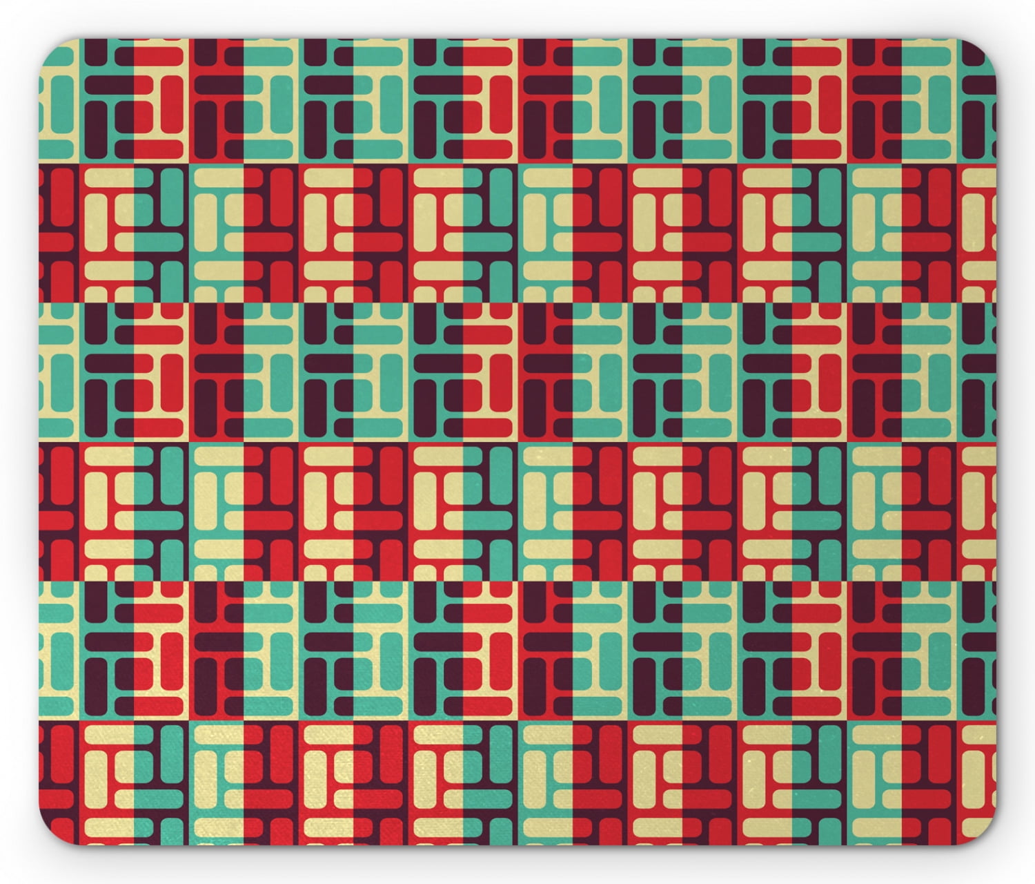 Geometric Mouse Pad, Colorful Illustration with Stripes and Squares ...