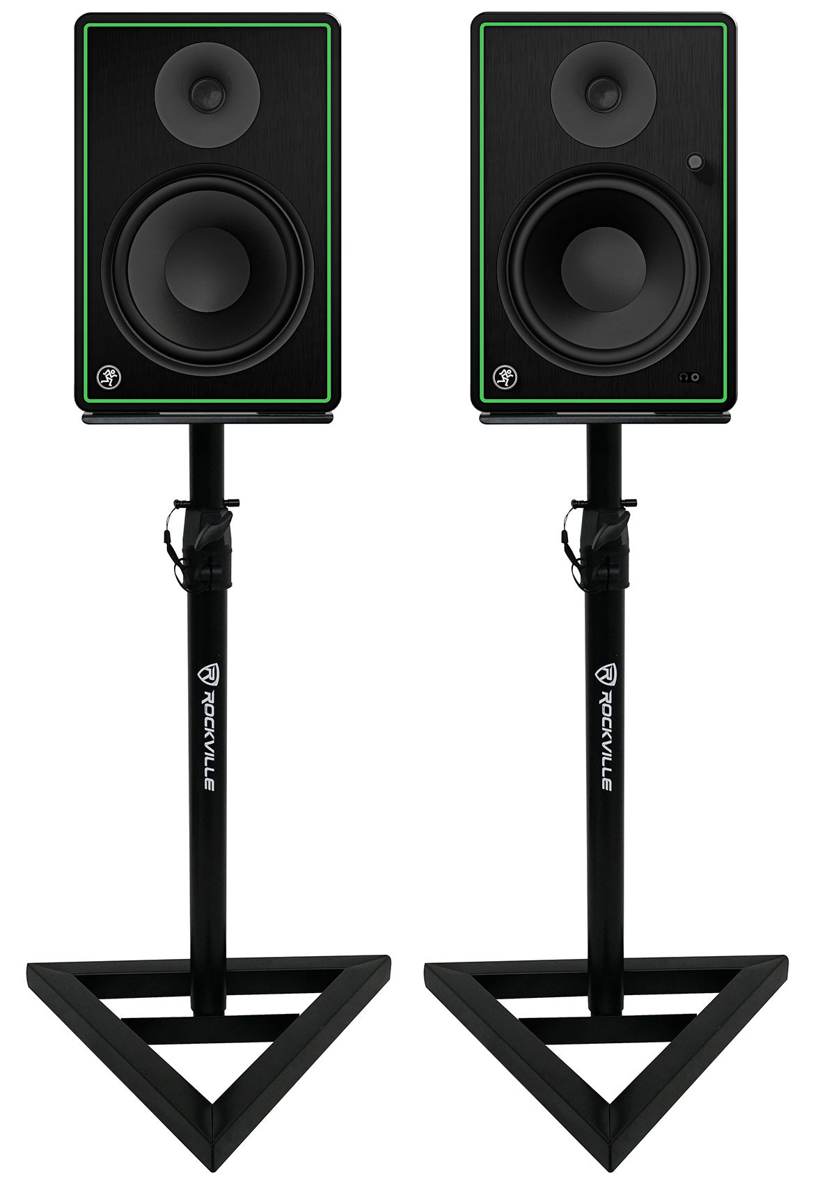 (2) Mackie CR8-XBT 8" 50w Studio Monitor Speakers w/Bluetooth+Stands ...