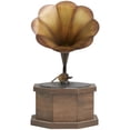 DecMode 9" x 17" Copper Wooden Music Antique Gramophone with Brown ...