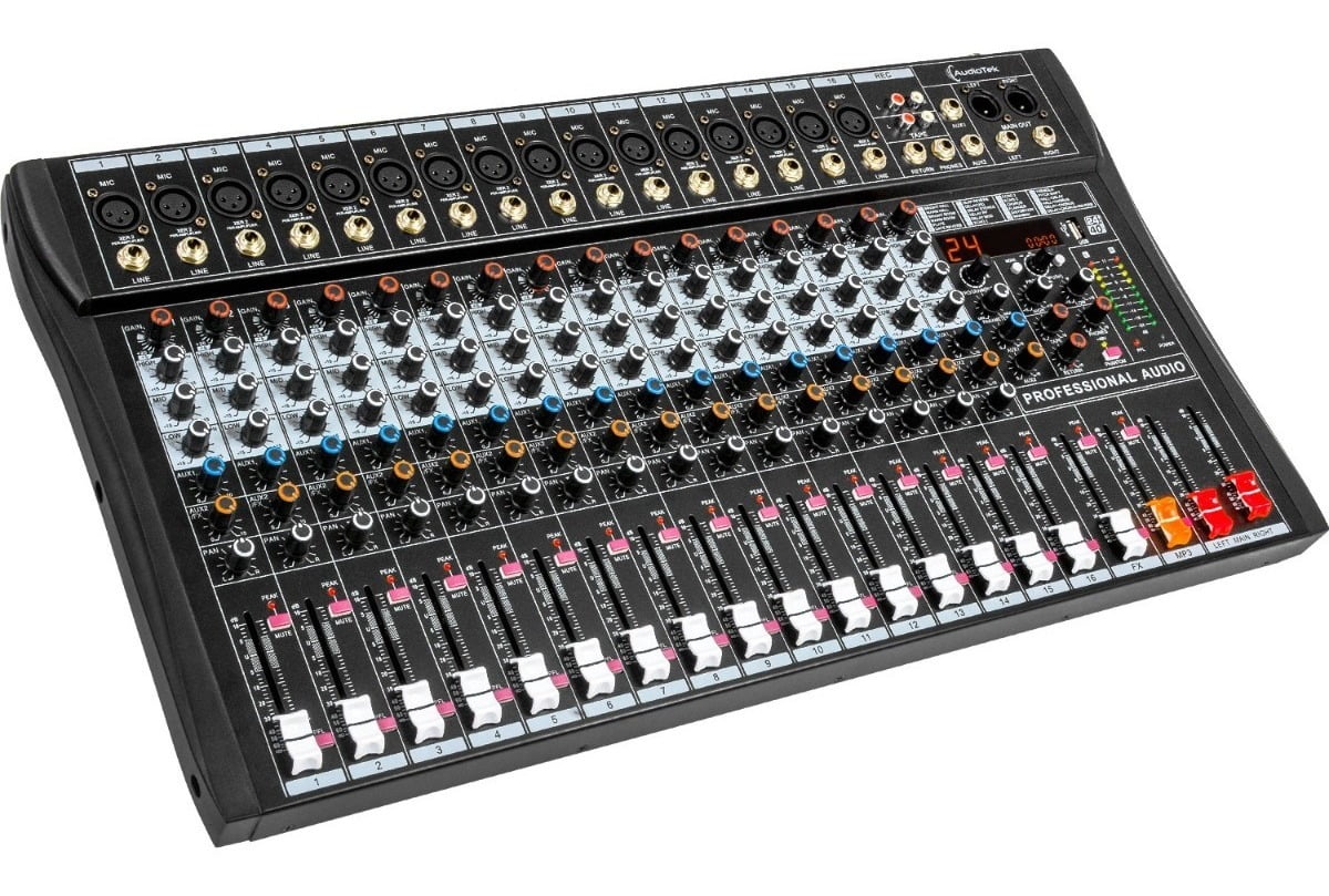 Consola Mezcladora 16 Canales Bluetooth Usb Estudio Sonido Audiotek ...