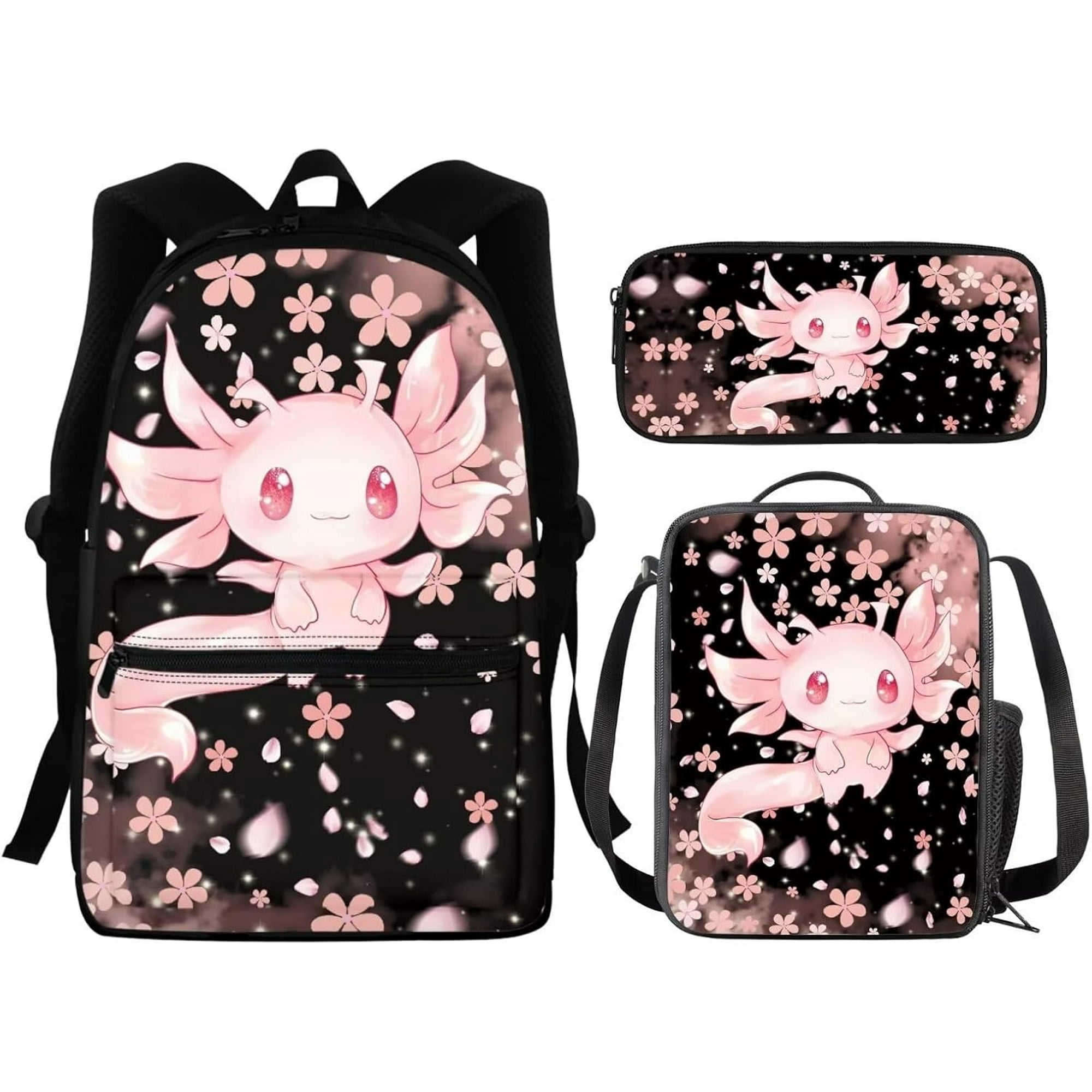 Click here for Disnimda Cute Axolotl Backpack With Lunch Box Set... prices