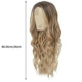Long Blonde Wavy Wig For Women Middle Part Curly Wavy Miniature Lace ...