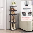 5-Tier Vertical Wooden Shoe Rack Organizer, Space Saving Narrow Shoe ...