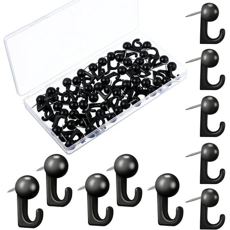 50 Pieces Push Pin Hooks Plastic Push Pins Wall Hook Thumb Tacks ...