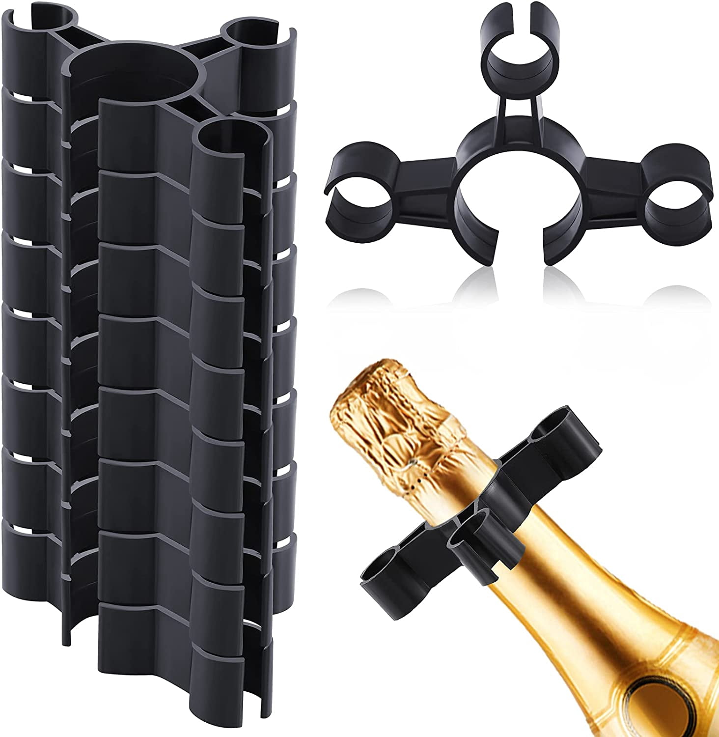 12 Pieces Champagne Bottle Clip Champagne Bottle Triple Holder Safety ...