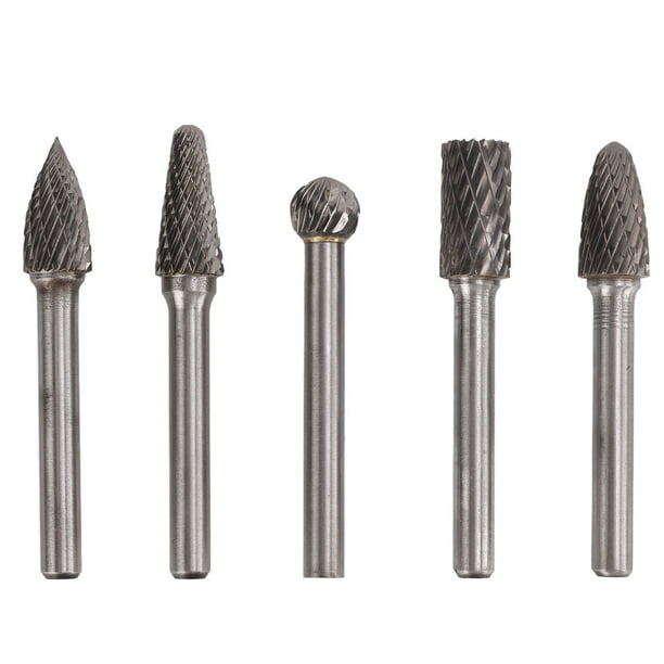 Rotary Burr Set,5PCS 1/4in 6mm Head Rotary Files Tungsten Steel Rotary ...