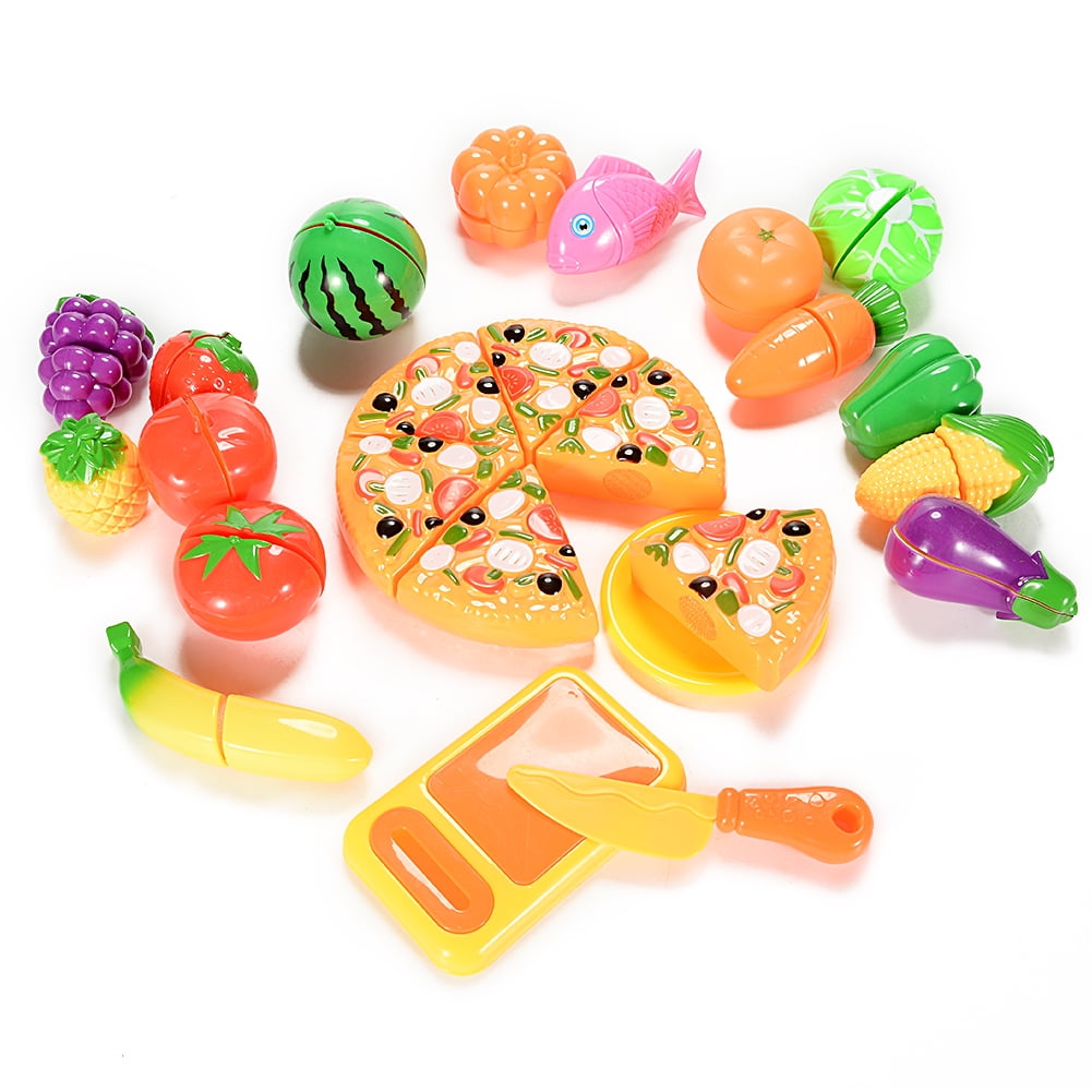 Joyspirit 24Pcs Cutting Fruit Set Kitchen Toys Cuttable Fruits and ...