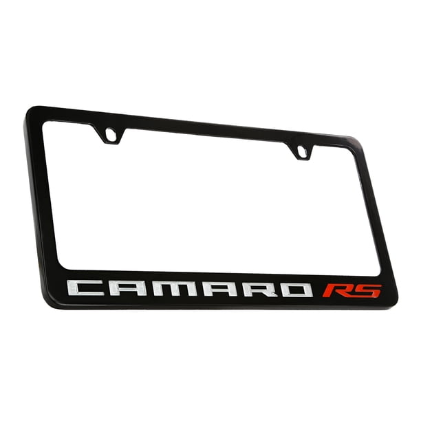 Chevrolet Camaro RS Black Coated Metal License Plate Frame Holder ...