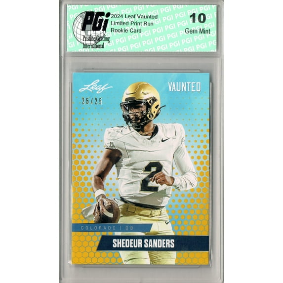 Shedeur Sanders 2024 Leaf Vaunted #V-16 Gold SP 25 Made Debut Rookie ...