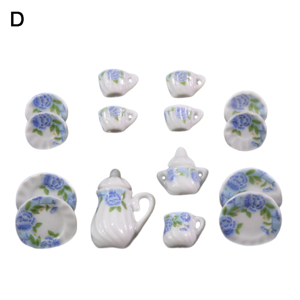 Doll House Miniature Mini Ceramic Tea Set Model Fairy Garden Decor ...