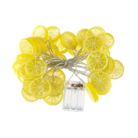 Lemon Slice Led String Lights 20 Lime Yellow Lemon Slice Led Garden ...