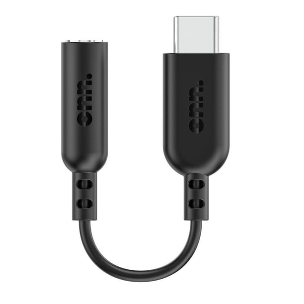onn. USB-C to 3.5 mm Auxiliary Adapter, Compatible with USB-C Devices ...