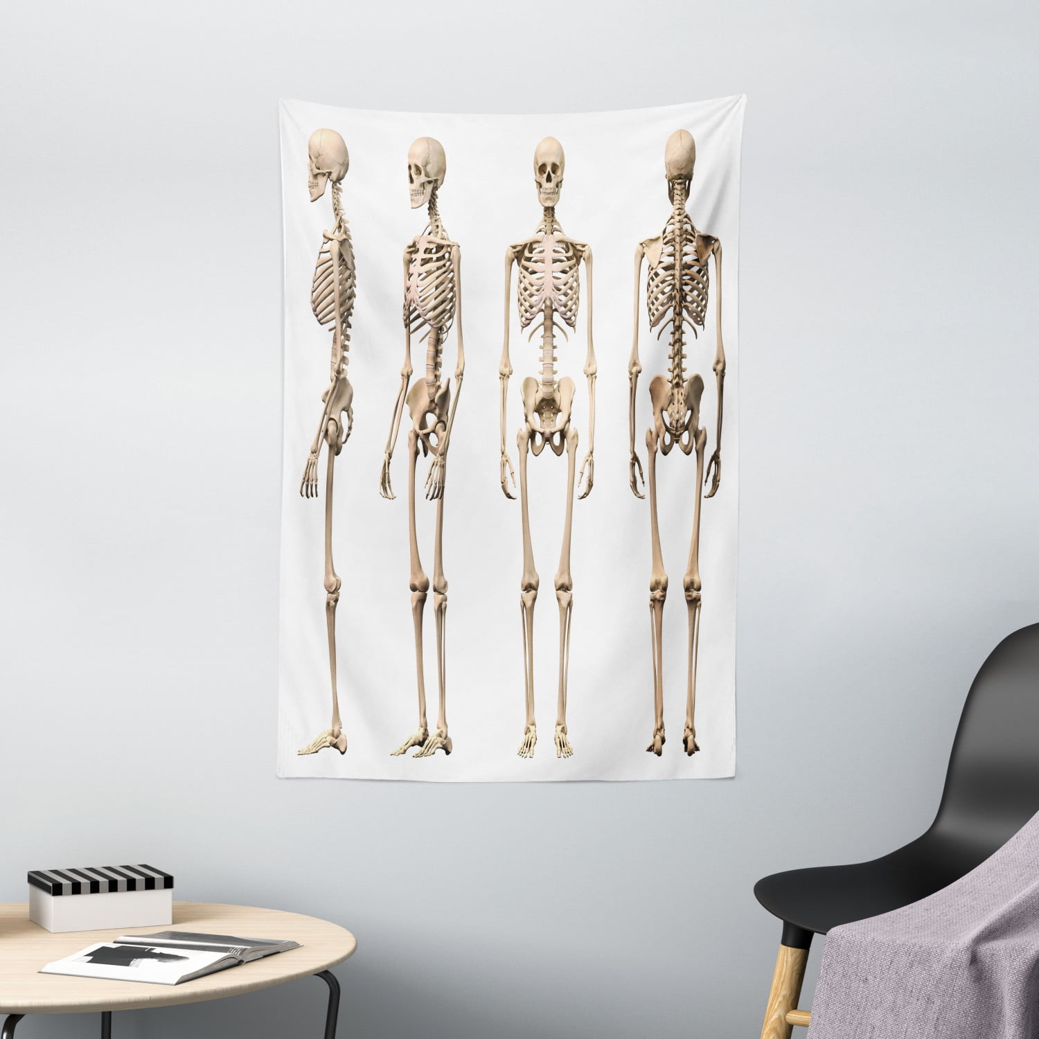 Human Anatomy Tapestry, Man Male Human Skeleton Skull Different ...