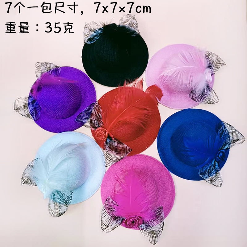 6pcs DIY Tea Hat Crafts Decorative Tiny Hats Mini Hats Doll Costume ...