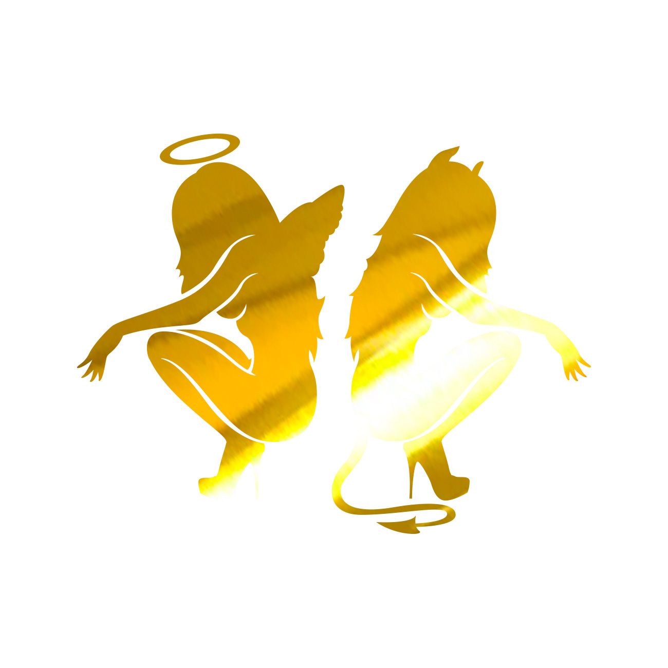 Kneeling Angel Devil Sticker Decal Die Cut - Self Adhesive Vinyl - Weatherproof - Made in USA ...