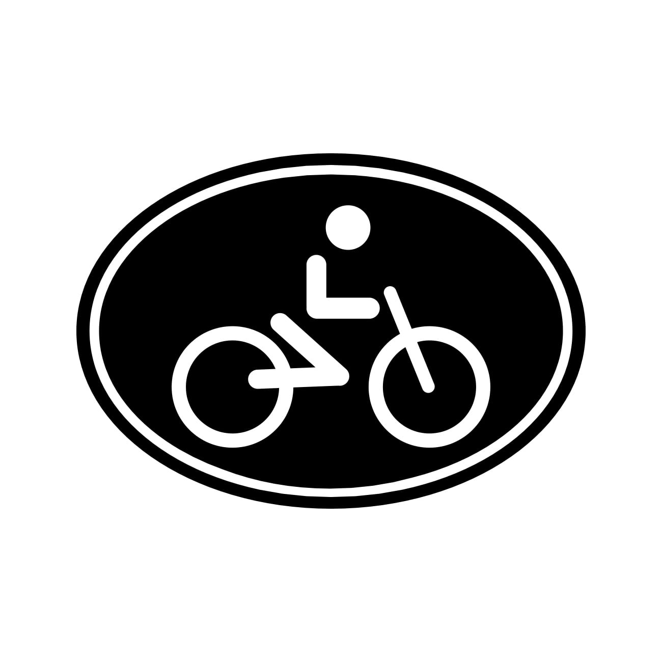 Oval Cycling Sticker Decal Die Cut - Self Adhesive Vinyl - Weatherproof ...