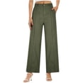 Aimik Women's High Waist Pleated Wide Leg Pants Casual Straight Leg ...
