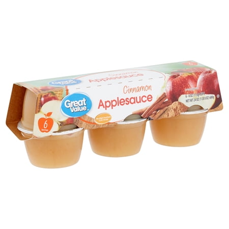 Great Value Cinnamon Applesauce, 4 oz, 6 count - Walmart.com