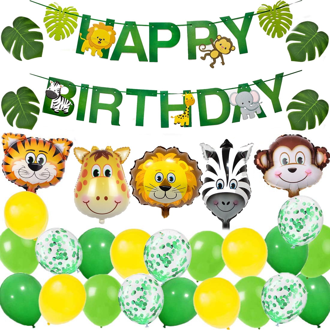 Decoraciones de cumpleaños para niños y niñas, globos para fiestas temáticas de animales ...