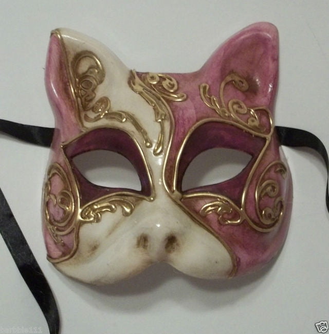Purple Gold Gatto Cat Masquerade Mardi Gras Mask Italy Italian Venetian ...