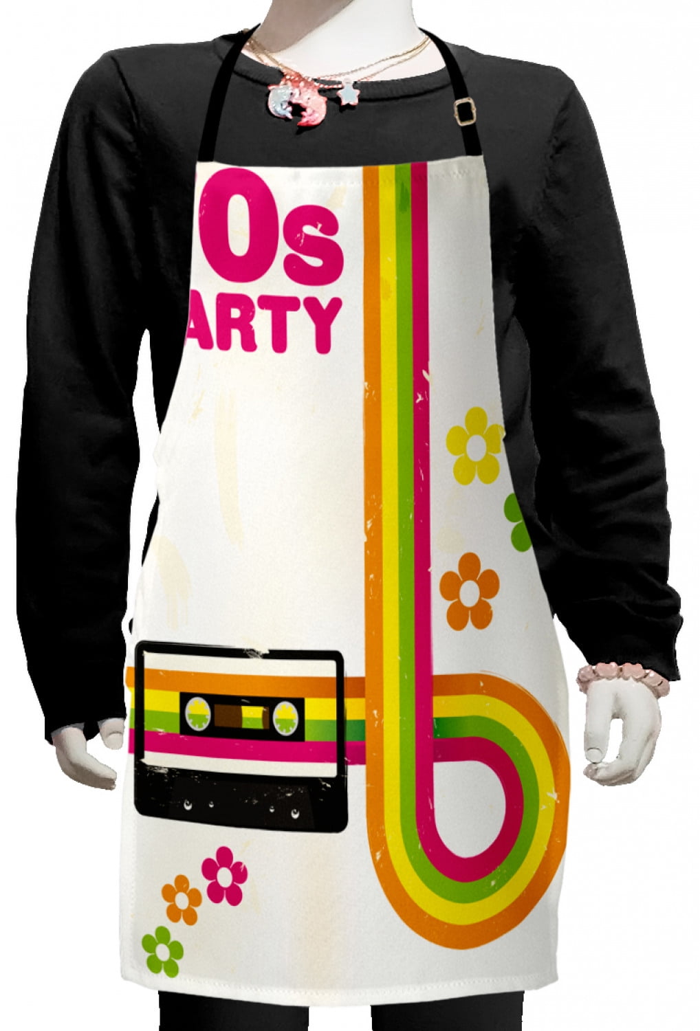 70s Party Kids Apron, Party Flyer Inspired and Curved Stripes with ...