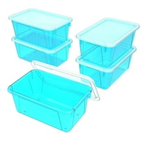 Storex Plastic Cubby Bin, Kids' Craft and Supply Storage, Clear, 5-Pack ...