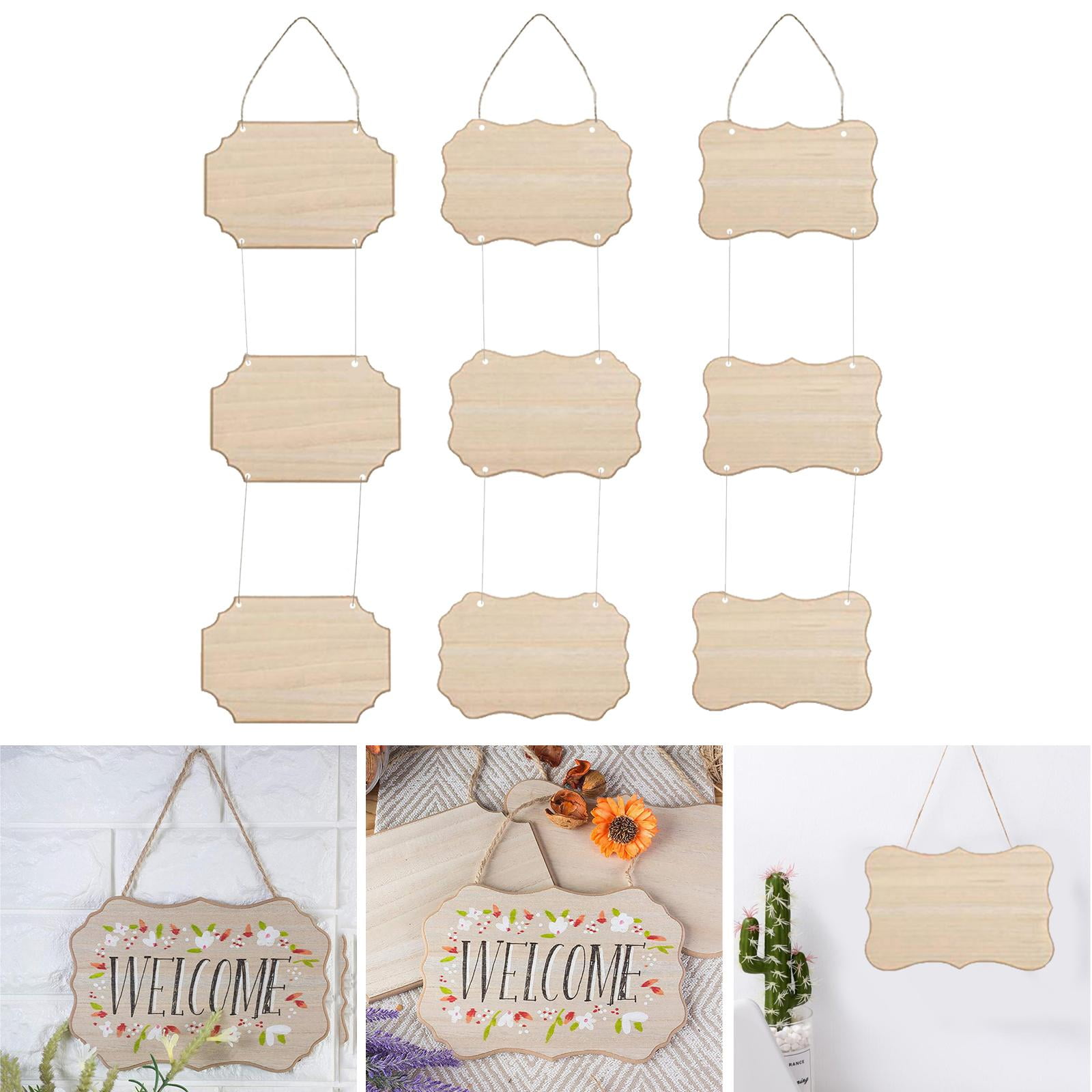 Buy Set of 3 Unfinished Wooden Shape Paint Pouring Wood Signs Boards ...